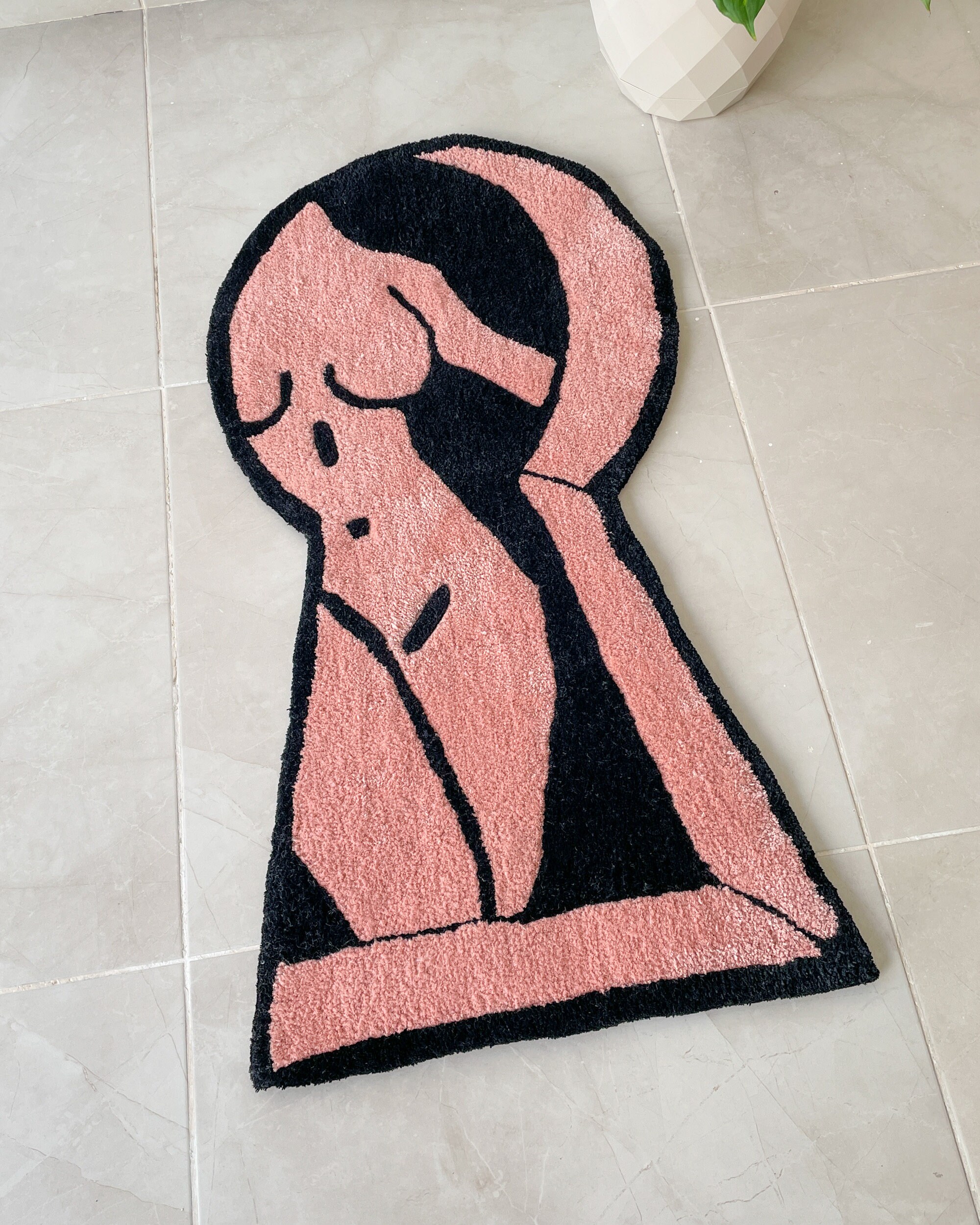 Lock Girl Tufted Rug Aesthetic Rug Cute Hand Tuft Rug - Etsy