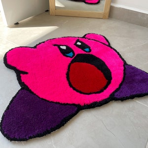 Kirby Tufted Rug, Retro Game Rug, Hand Tufted Cute Rug, Home Decor Cute ...