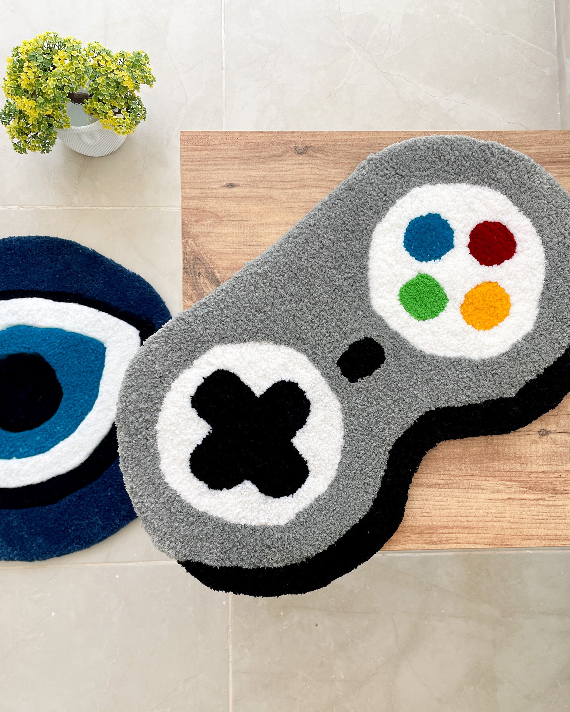 Retro Controller Rug, Hand Tufted Rug, Custom Gamer Rug, Gamepad Rug ...