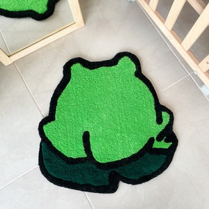 Cute Frog Tufted Rug, Cute Hand Tufted Rug, Aesthetic Hand Tuft Rug ...