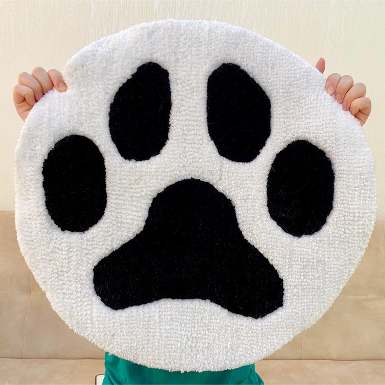 Cute Paw Tufted Rug, Cute Hand Tufted Rug, Custom Paw Rug, 100% Acrylic ...