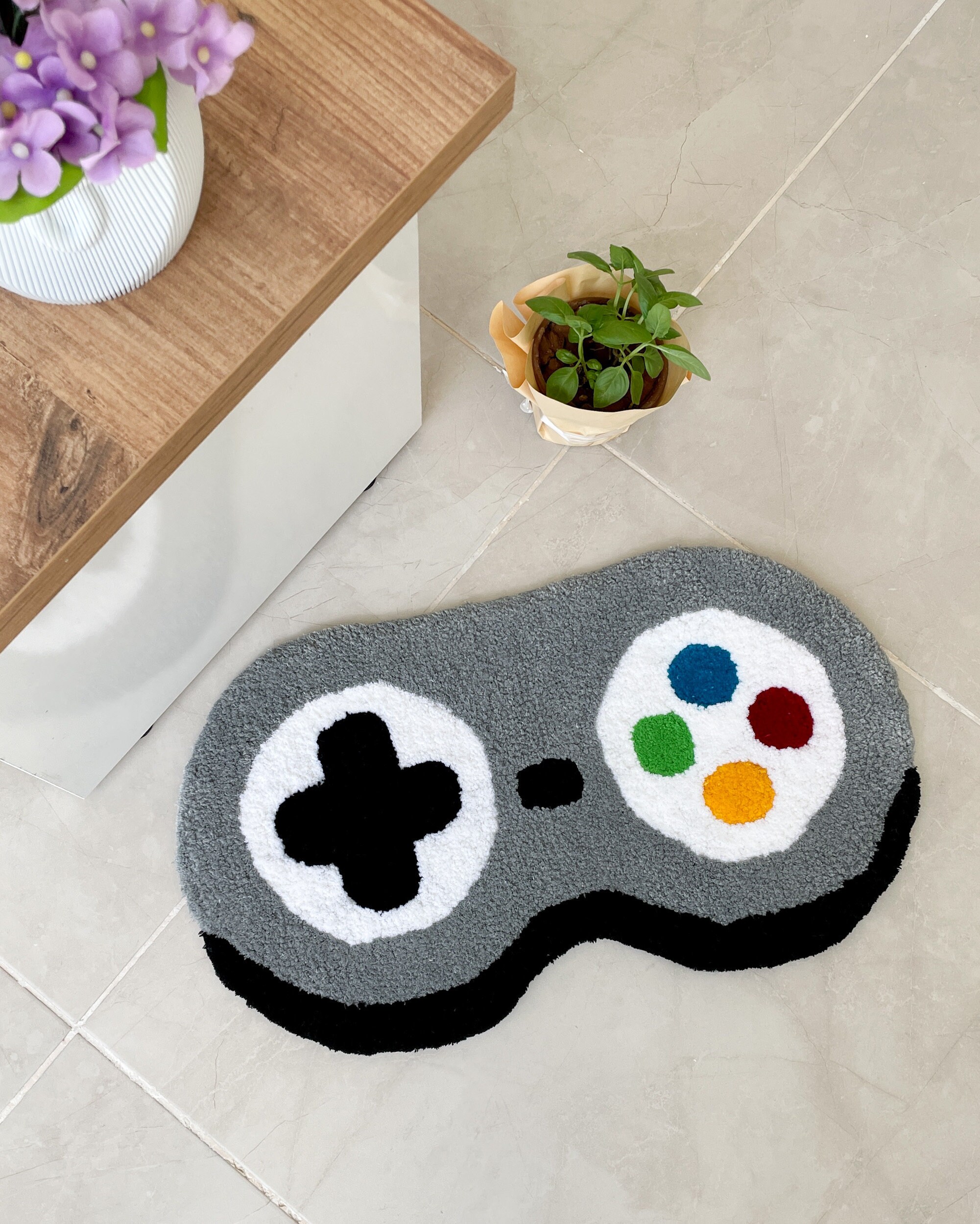 Retro Controller Rug, Hand Tufted Rug, Custom Gamer Rug, Gamepad Rug ...
