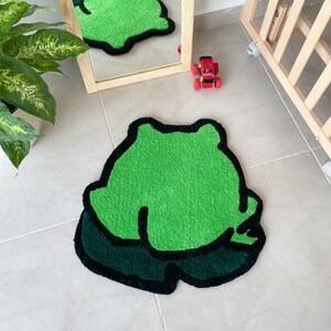 Cute Frog Tufted Rug, Cute Hand Tufted Rug, Aesthetic Hand Tuft Rug ...