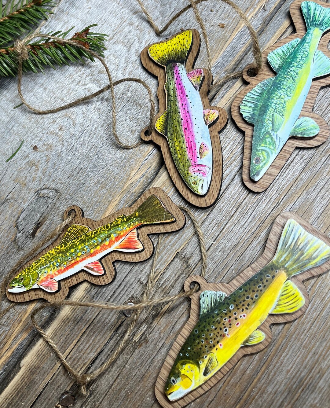 Trout Ornament/fishing Gift/walleye Ornament - Etsy