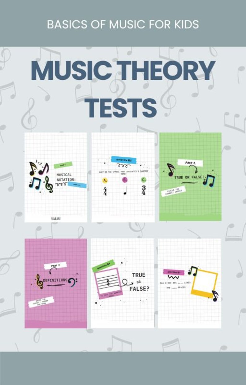 Music Theory Tests for Kids, Worksheets, Education, Lesson, Homeschool ...