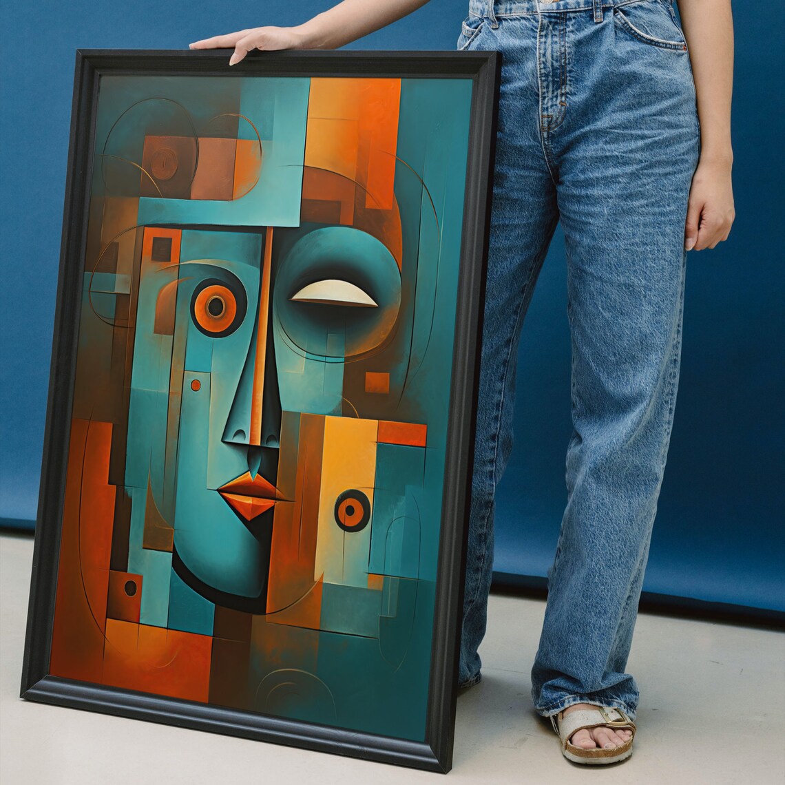 Abstract Human Face Artwork, Neo Cubist Indian Style, Optical Illusion ...