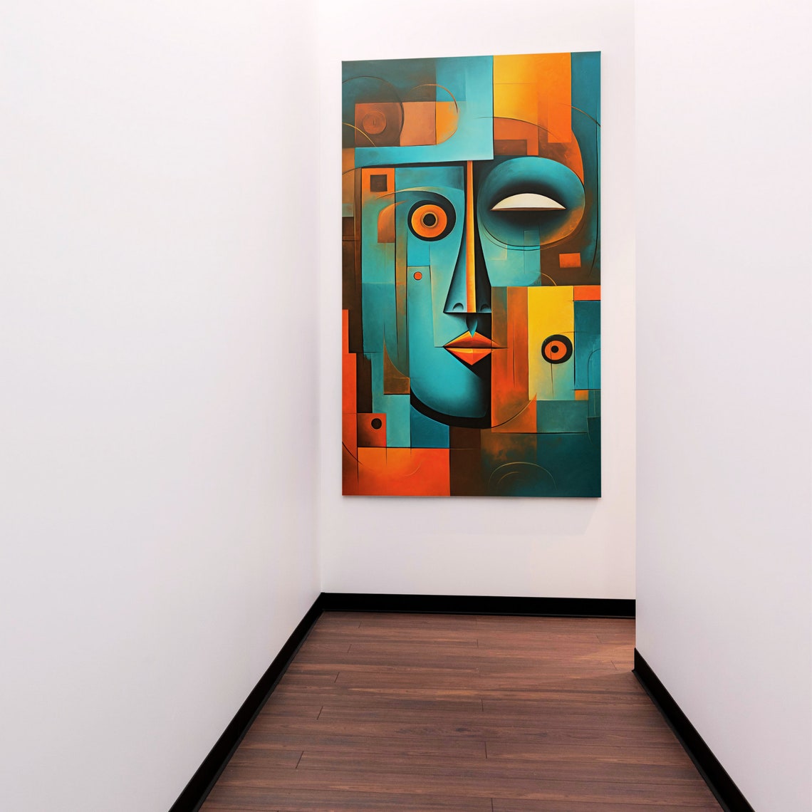 Abstract Human Face Artwork, Neo Cubist Indian Style, Optical Illusion ...