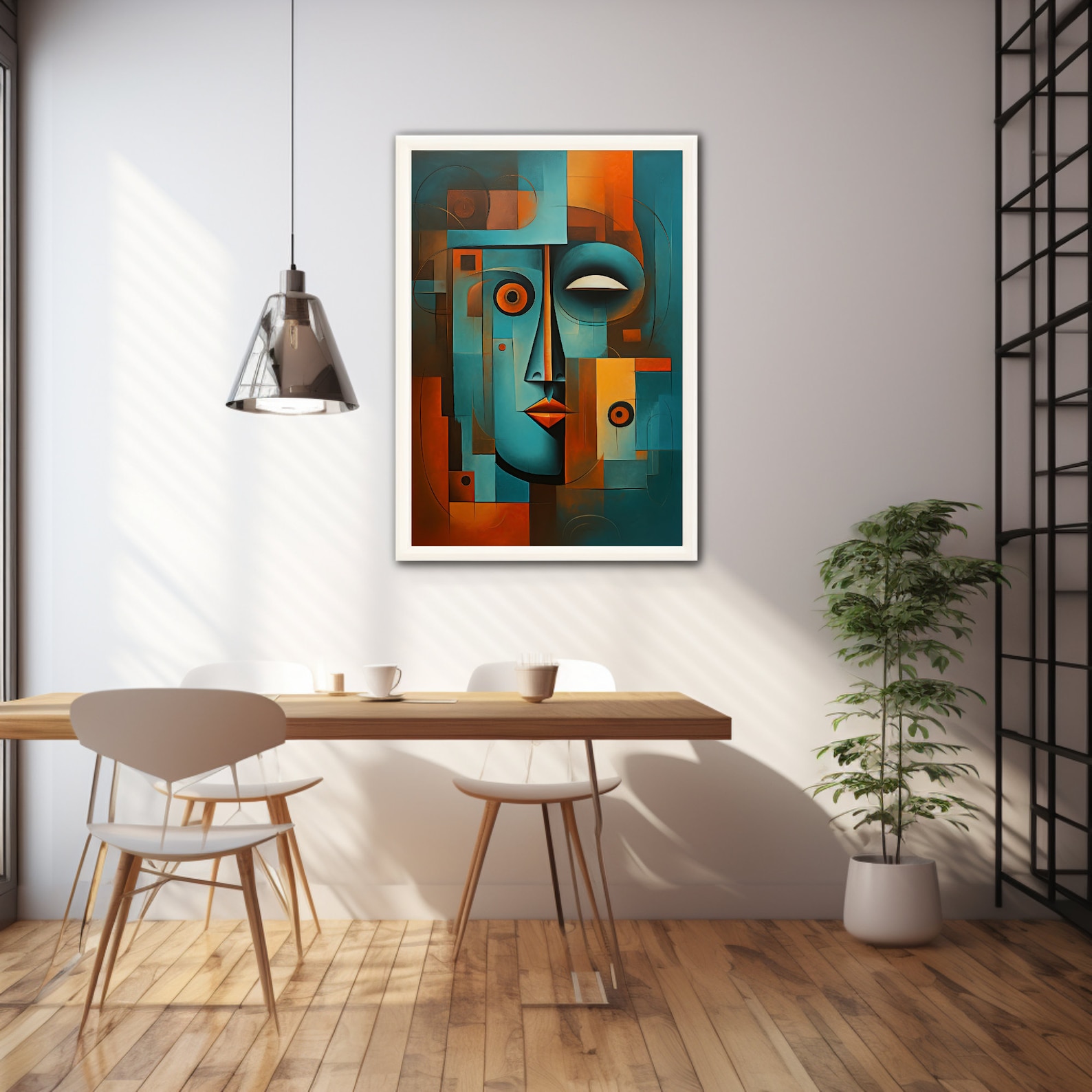 Abstract Human Face Artwork, Neo Cubist Indian Style, Optical Illusion ...