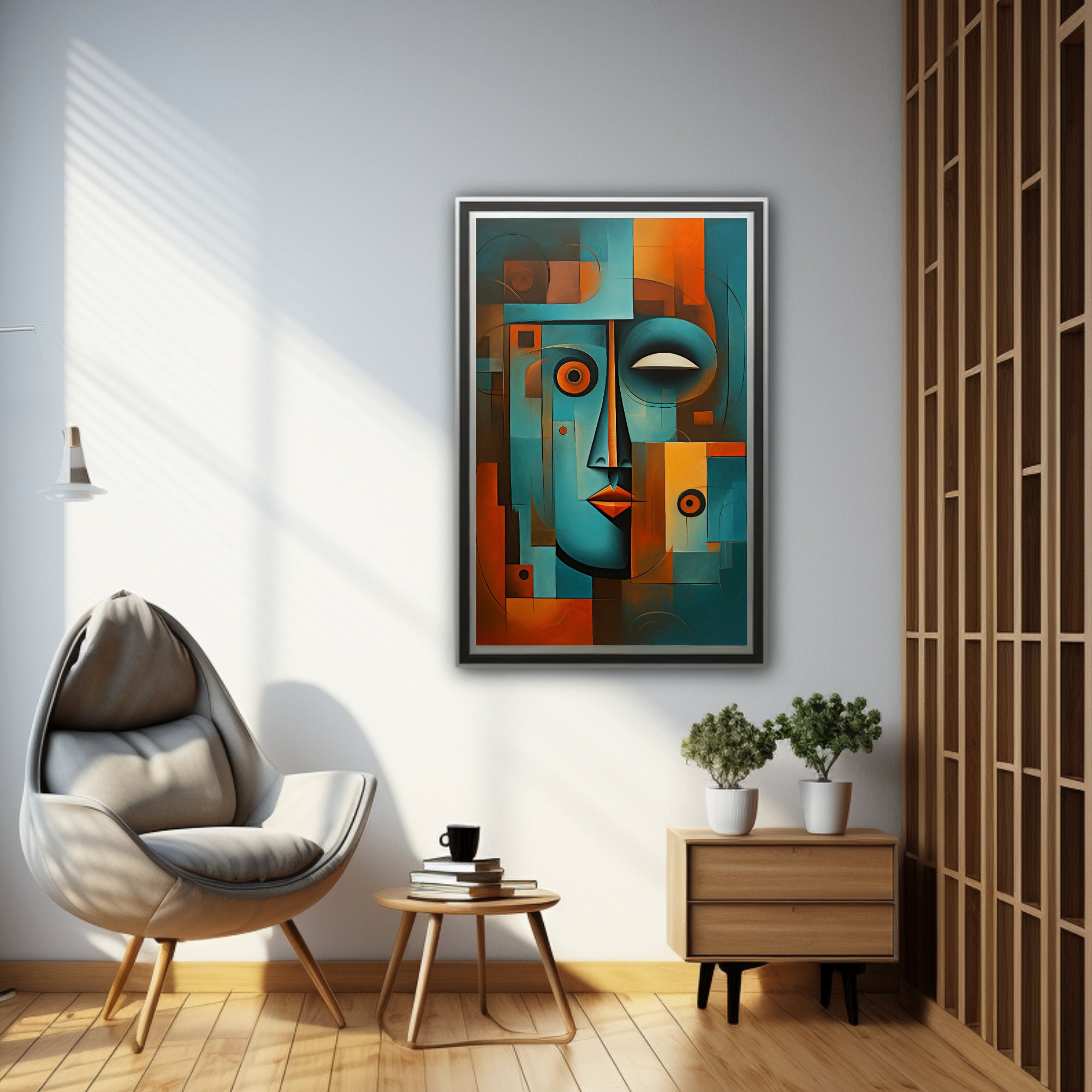 Abstract Human Face Artwork, Neo Cubist Indian Style, Optical Illusion ...