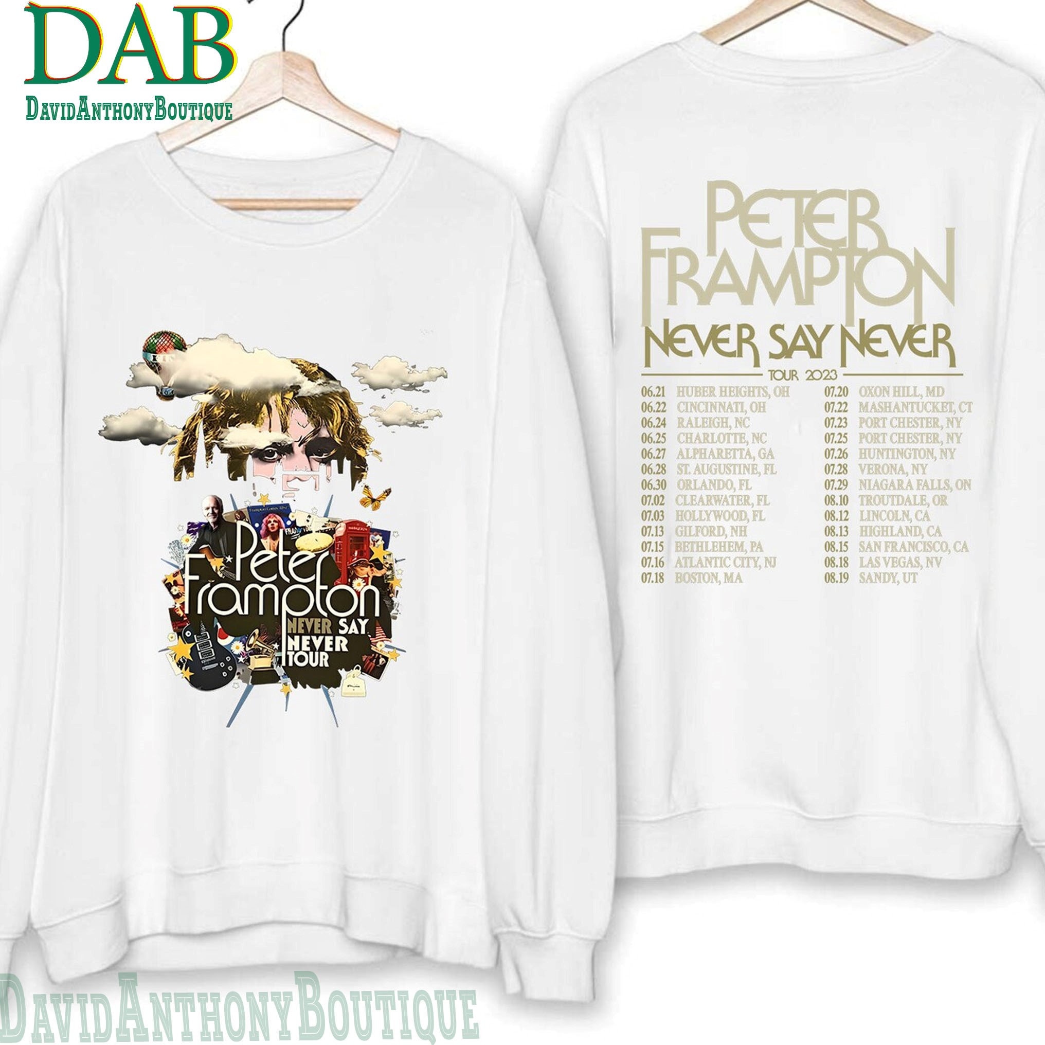 Peter Frampton Tshirt,Peter Frampton 2023 Tour Never Say Never Tour ...