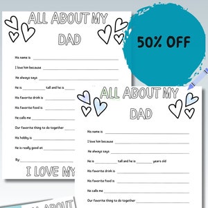 All About Dad Questionnaire, Printable, Father's Day Gift From Kids ...