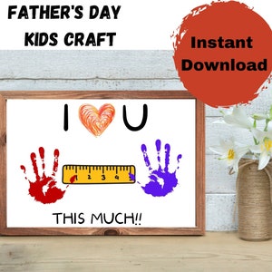 I Love You This Much Handprint Art. Father's Day DIY Kids - Etsy