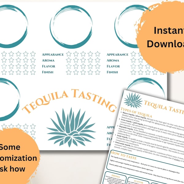 Tequila Tasting Sheets - Etsy