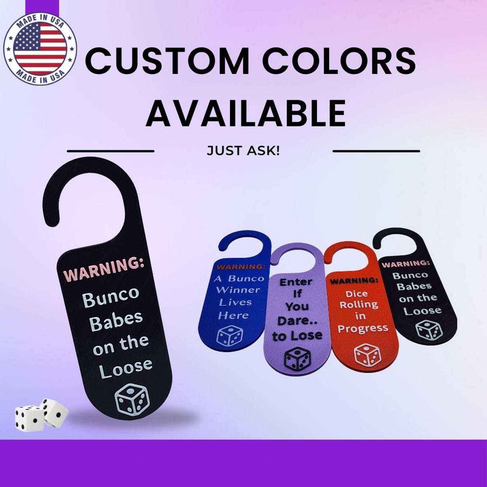 Bunco Prizes - Host Gifts - Bunco Party Door Sign – Prizes for Winner ...