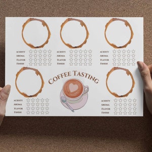 Coffee Tasting Placemat | Record Coffee Drink | Instant Download ...