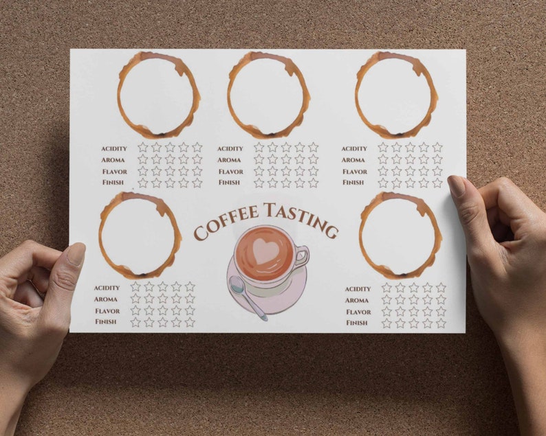 Coffee Tasting Placemat | Record Coffee Drink | Instant Download ...