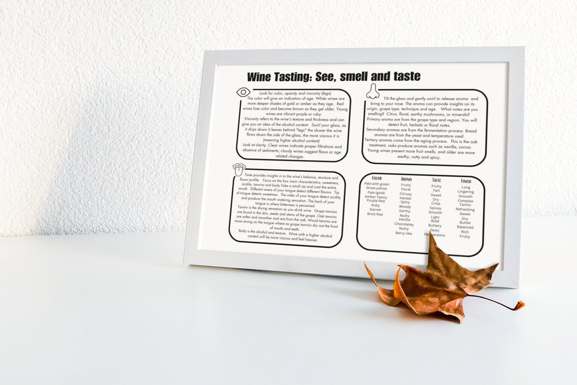 Blind Wine Tasting Guide – Printable Wine Tasting Chart, Instant ...