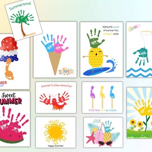Summer Handprint Art | Footprint Art Craft | Kids Handprint Bundle ...