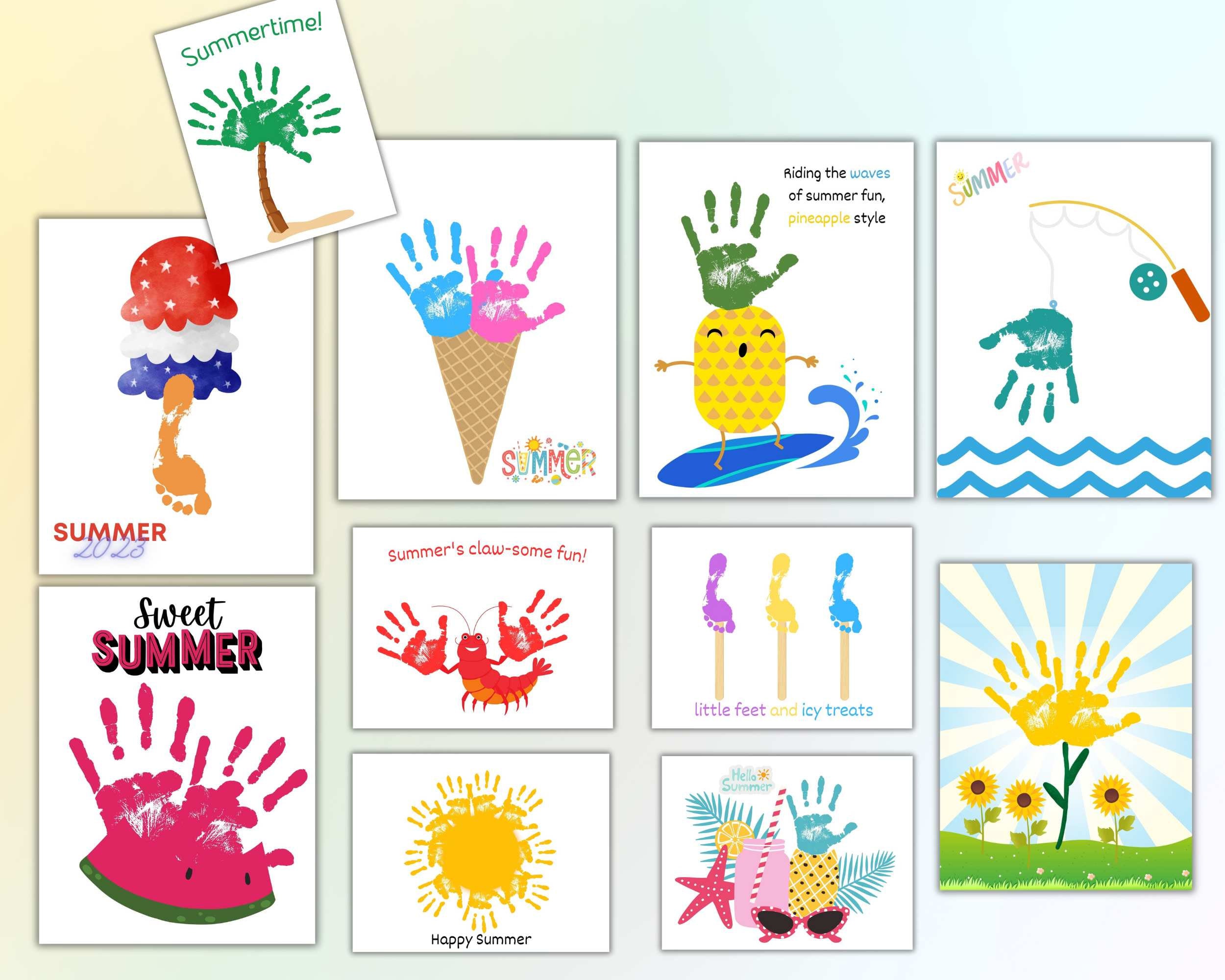 Summer Handprint Art | Footprint Art Craft | Kids Handprint Bundle ...