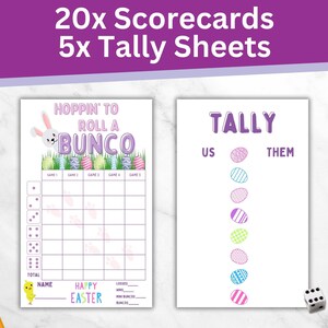 Easter Bunco Bundle | Bunco Score Card | Girls Night Activity | Bunny ...