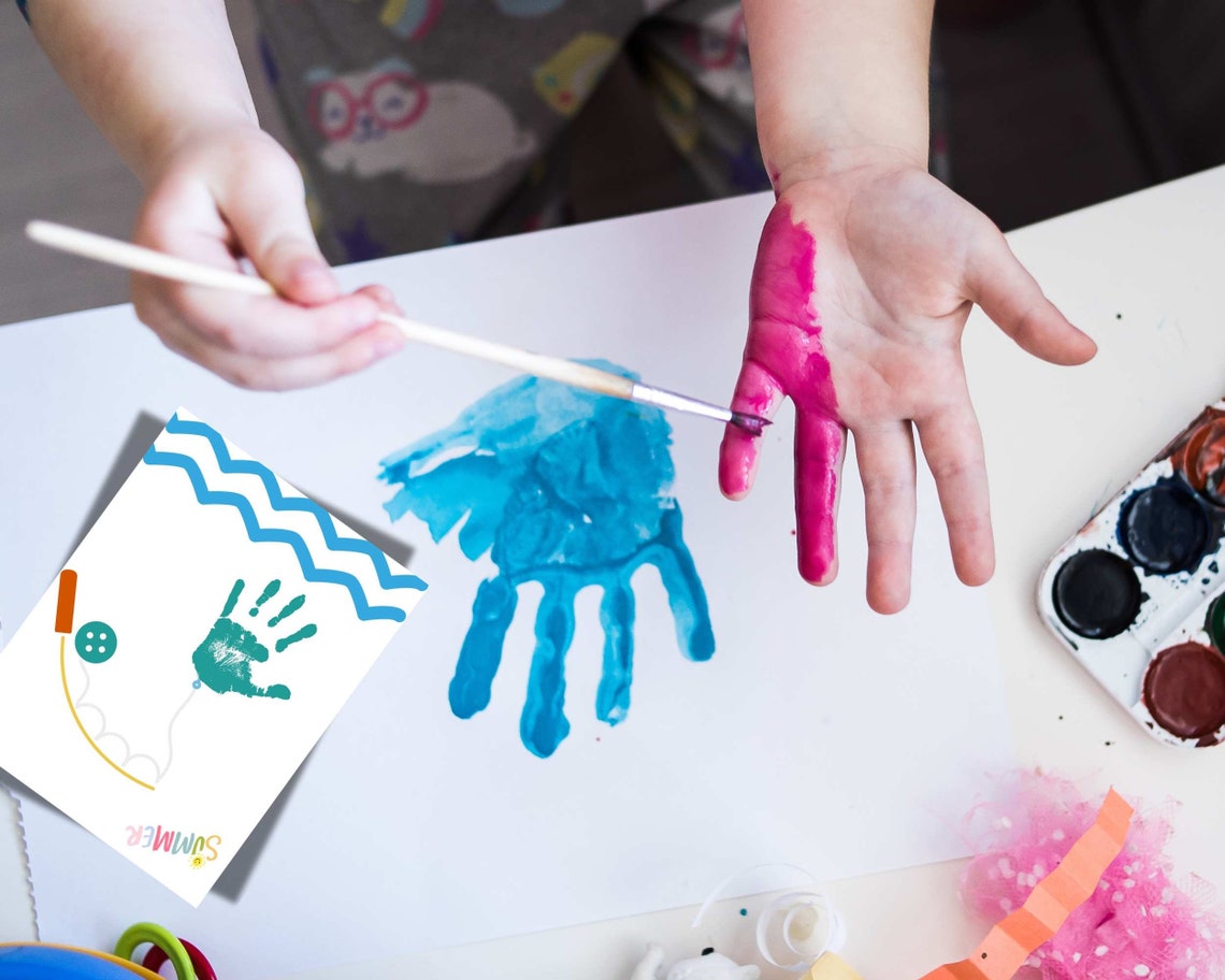 Summer Handprint Art Footprint Art Craft Kids Handprint Bundle ...