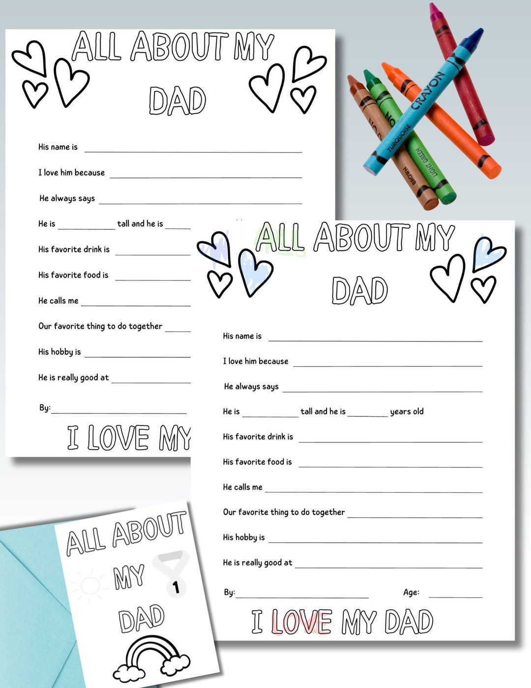 All About Dad Questionnaire, Printable, Father's Day Gift From Kids ...
