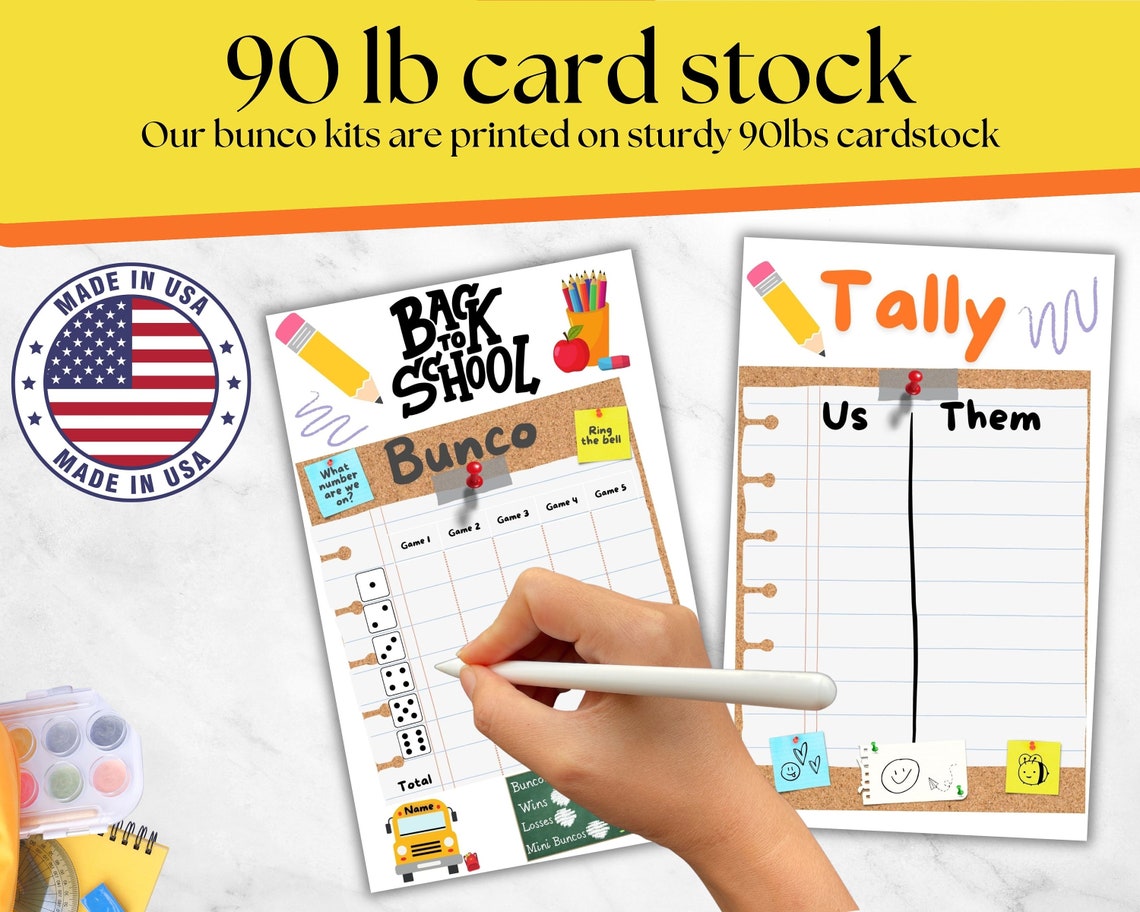 Back to School Bunco Bundle Bunco Score Card Girls Night Activity ...