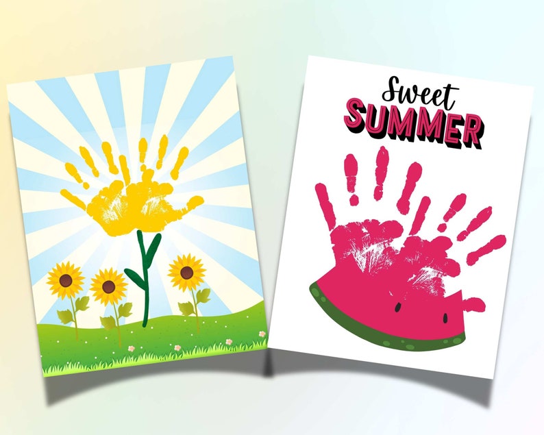 Summer Handprint Art | Footprint Art Craft | Kids Handprint Bundle ...
