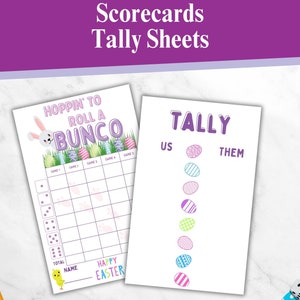 Easter Bunco | INSTANT DOWNLOAD | Bunco Score Card | April Bunco ...