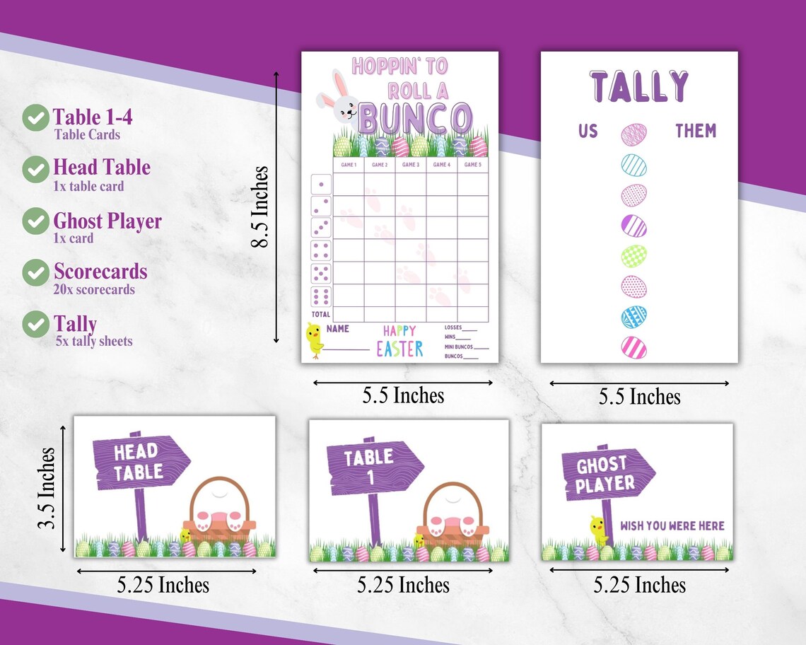 Easter Bunco Bundle | Bunco Score Card | Girls Night Activity | Bunny ...
