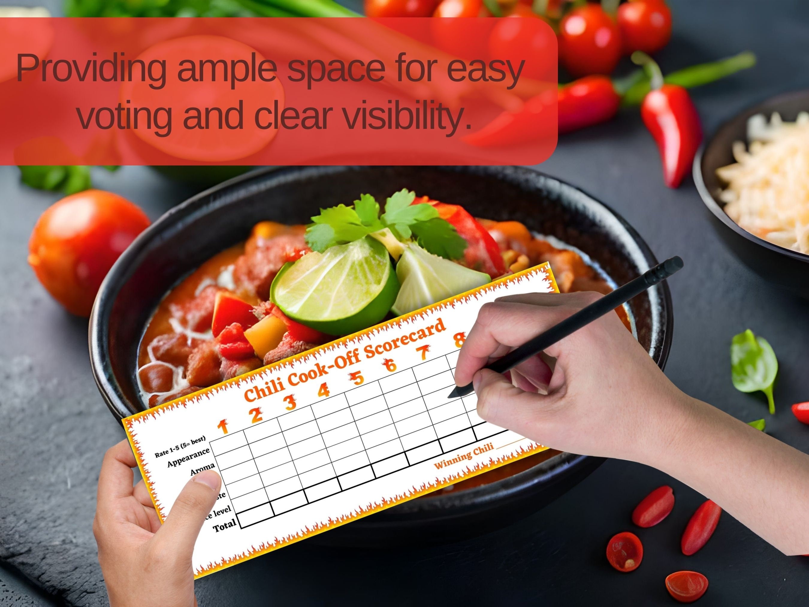 Chili Cook off Scorecard | INSTANT DOWNLOAD | Chili Competition | Chili ...