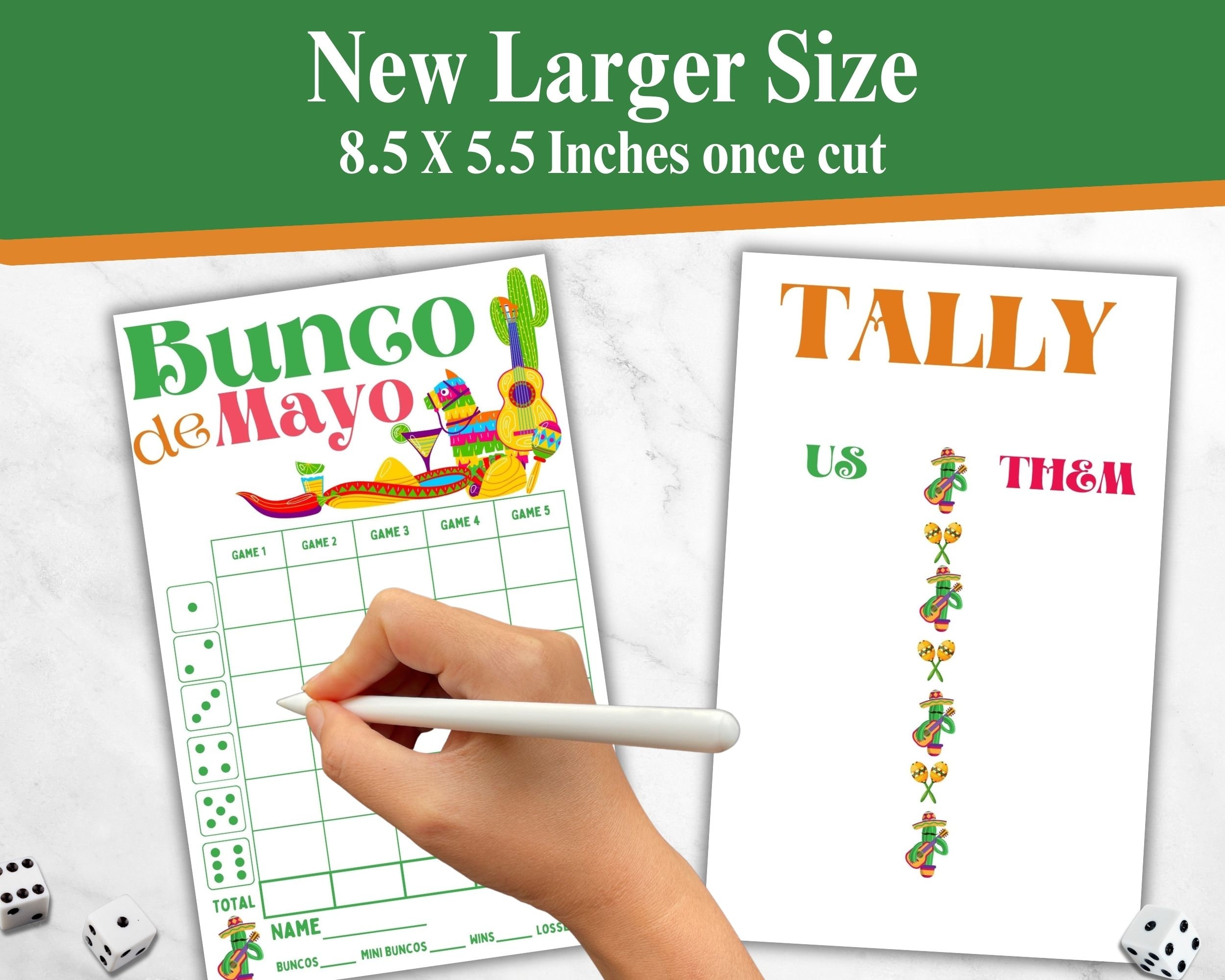 Cinco De Mayo Bunco INSTANT DOWNLOAD Bunco Score Card May Bunco Fiesta ...