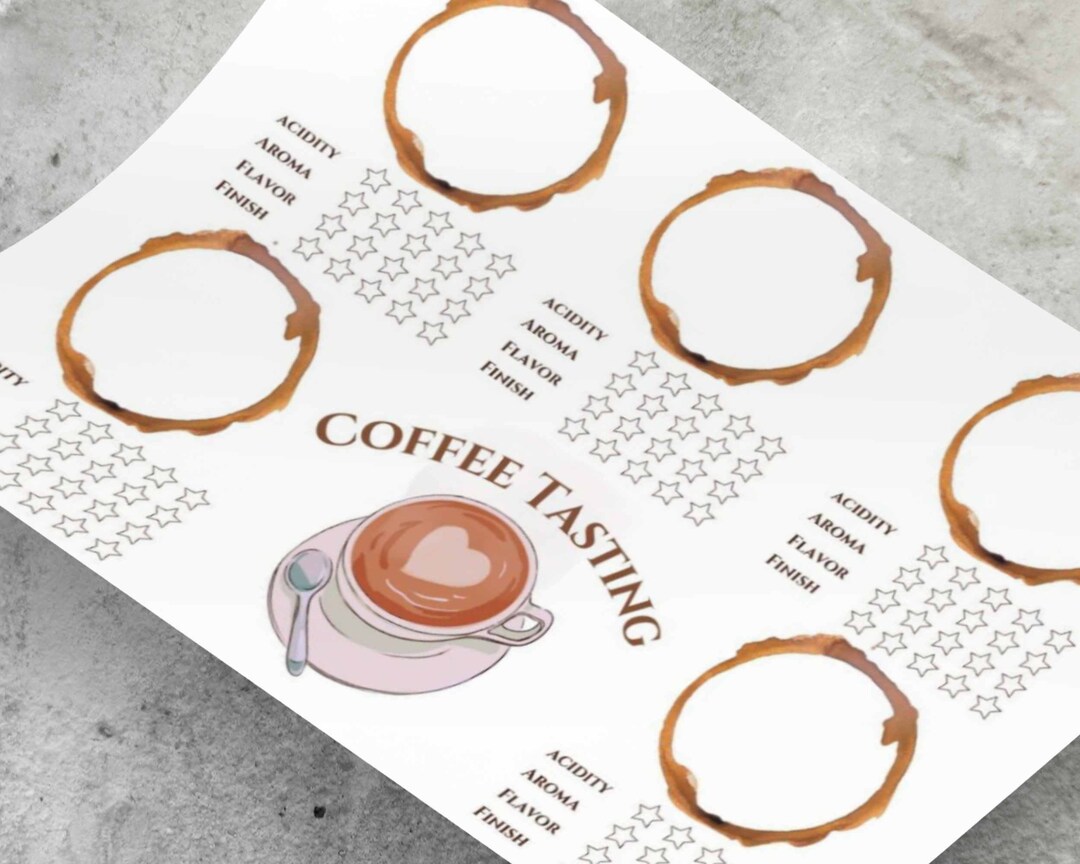 Coffee Tasting Placemat | Record Coffee Drink | Instant Download ...