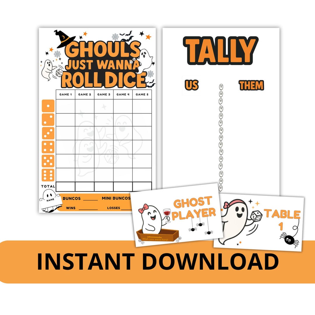 Halloween Bunco Score Sheets | Printable Bunco Scorecards | October ...
