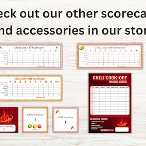 Chili Cook off Scorecard | Instant Download | Chili Competition | Chili ...
