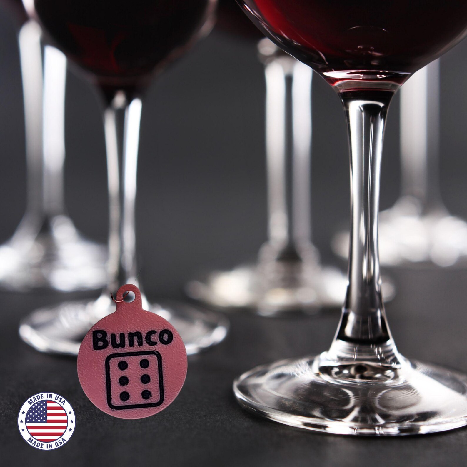 Bunco Drink Tags, Dice Glass Markers, Fun Wine Charms, Set of 6, Game ...