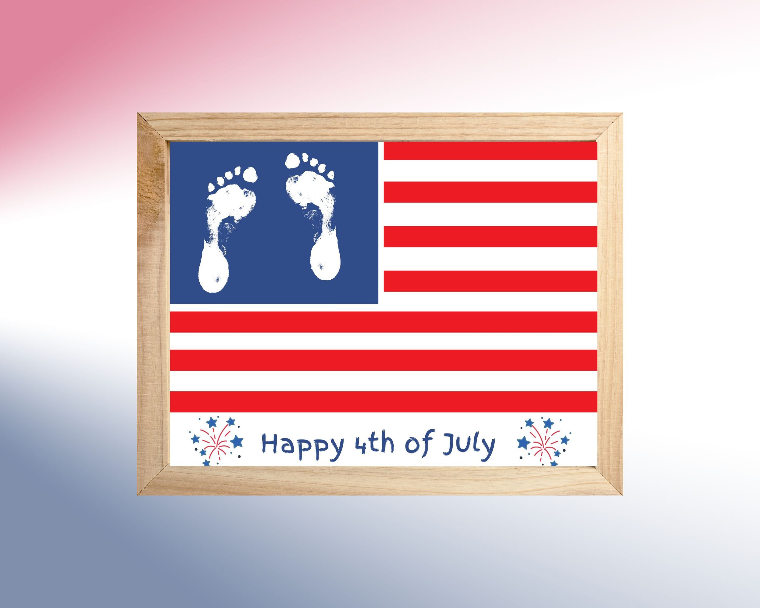 4th of July Handprint Art, Footprint Art Craft, 12 Design Bundle ...