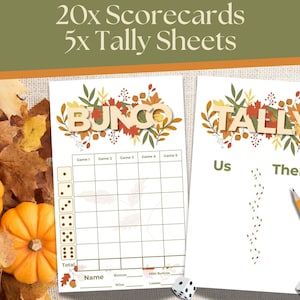 Fall Bunco Bundle | Bunco Score Card | Girls Night Activity | Autumn ...