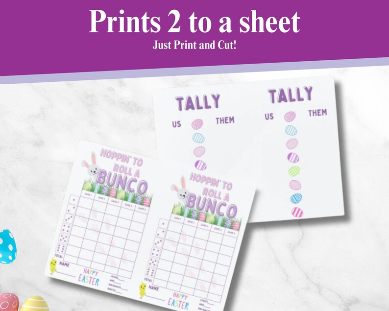 Easter Bunco | INSTANT DOWNLOAD | Bunco Score Card | April Bunco ...