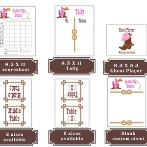 Cowgirl Bunco Score Sheet | Printable | Rodeo Bunco | Country Western ...