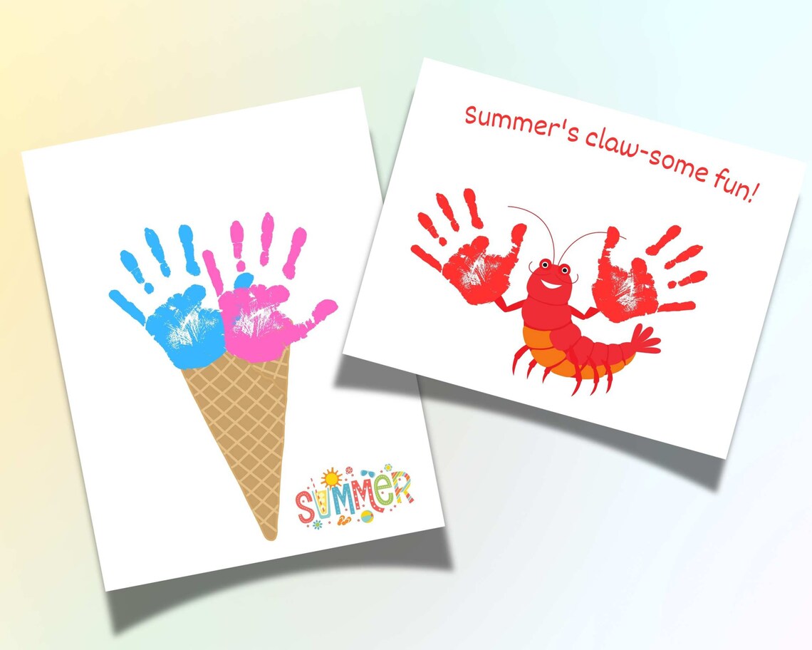 Summer Handprint Art Footprint Art Craft Kids Handprint Bundle ...