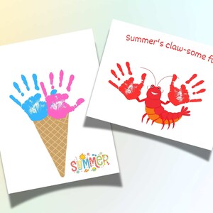 Summer Handprint Art | Footprint Art Craft | Kids Handprint Bundle ...