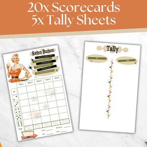 1950s Retro Bunco Scorecard and Tally Kit | Bunco Score Card | Girls ...