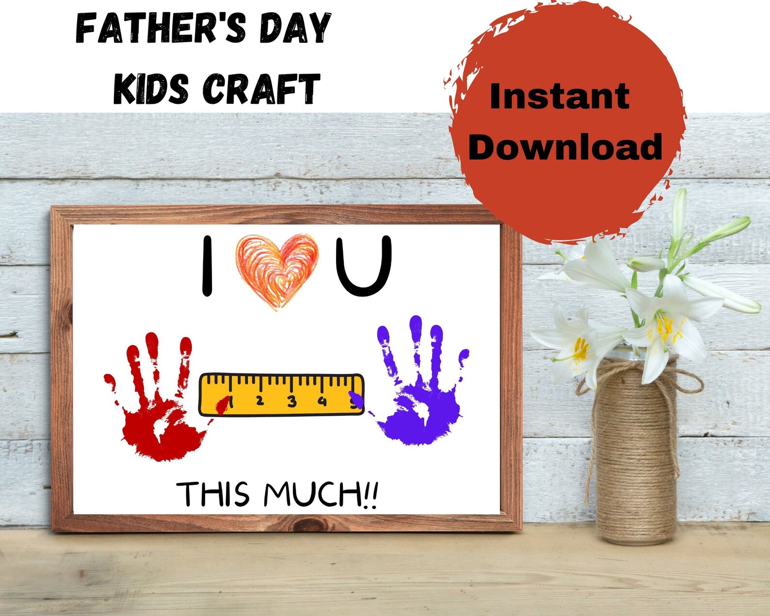 I Love You This Much Handprint Art. Father's Day DIY Kids - Etsy