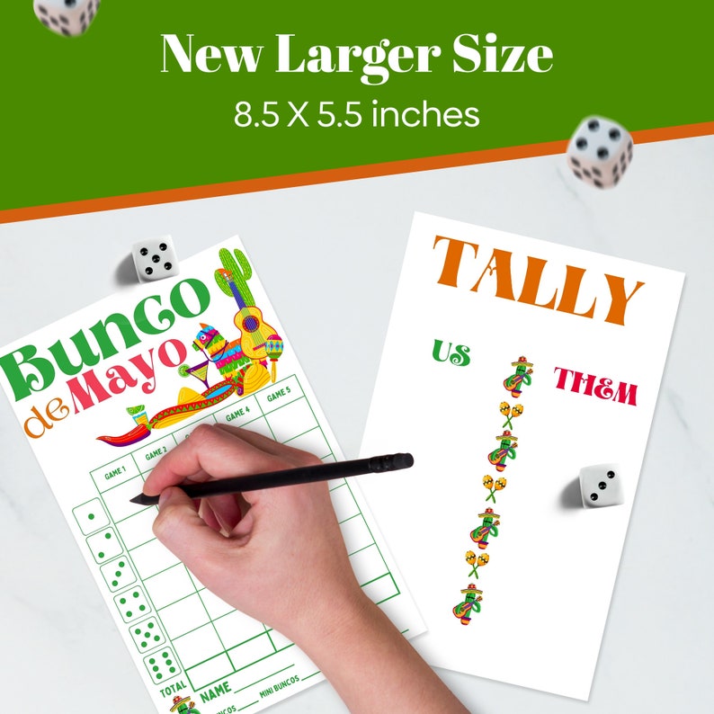 Cinco De Mayo May Bunco Bunco Score Card Bunco Tally Sheets Printed ...