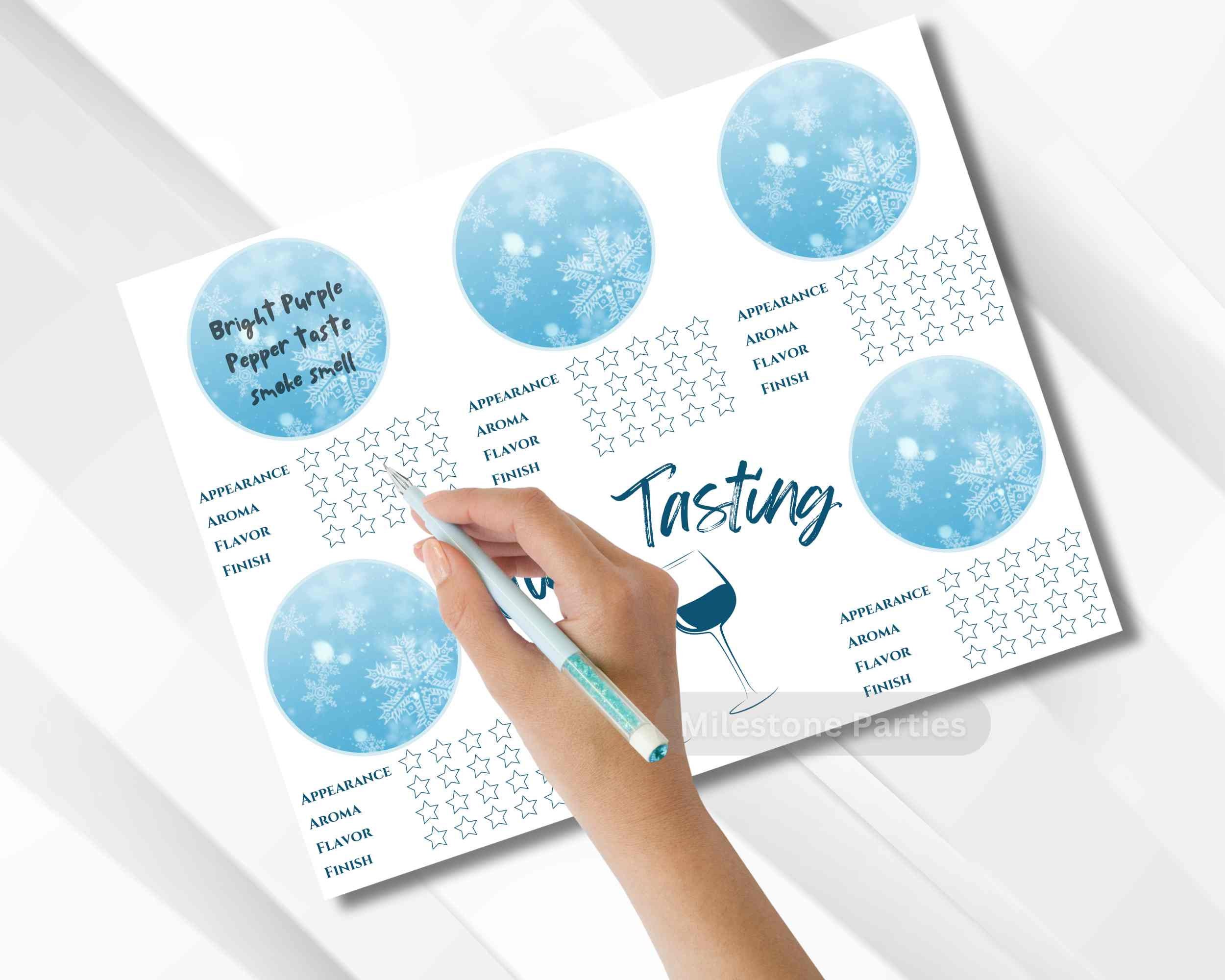 Winter Wine Tasting INSTANT DOWNLOAD Wine Tasting Score Card Wine ...