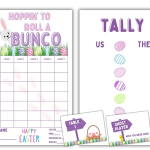 Easter Bunco Bundle | Bunco Score Card | Girls Night Activity | Bunny ...
