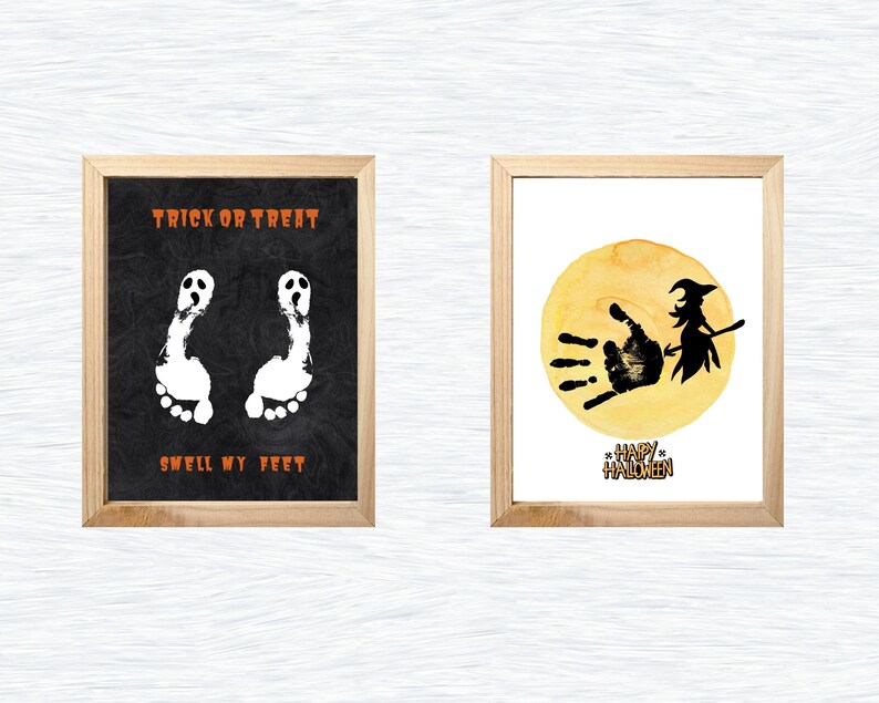 Halloween Handprint and Footprint Craft – Printable DIY Kids Activity ...