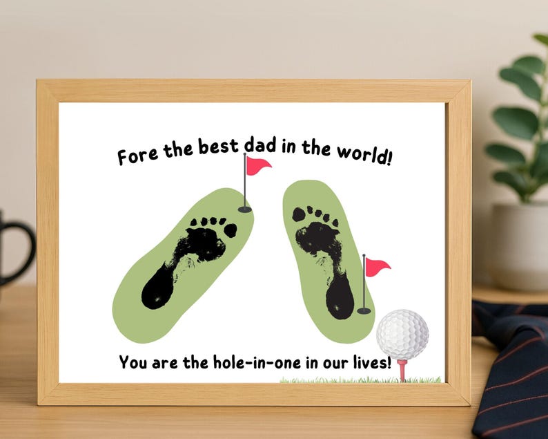Golf Father's Day Craft – Handprint & Footprint Gift From Kids – DIY ...