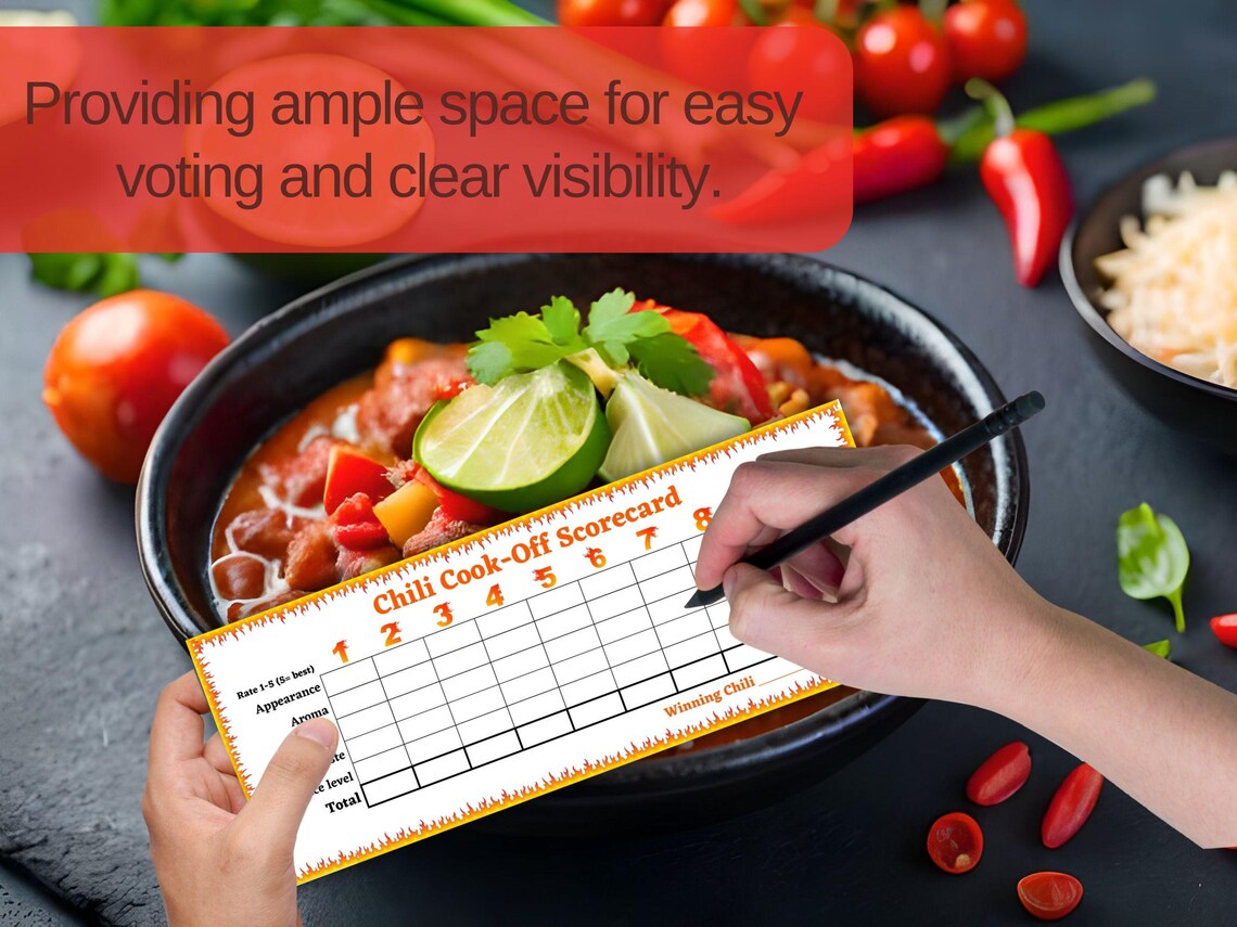 Chili Cook off Scorecard | Printable | Chili Competition | Chili ...